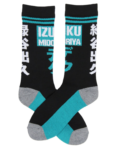 My Hero Academia Men's Izuku Deku Midoriya Mid-Calf Athletic Crew Sock ...