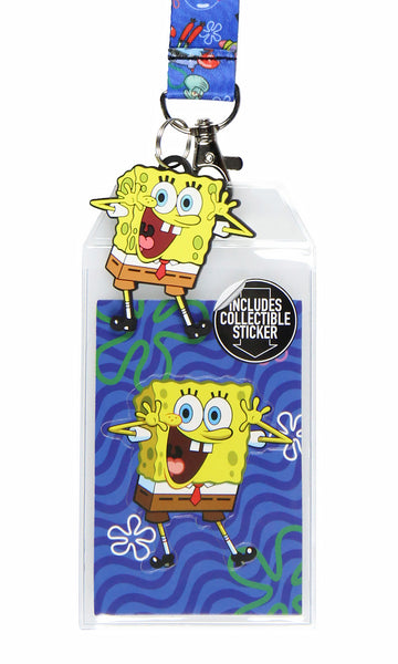 SpongeBob SquarePants ID Badge Holder Lanyard With Collectible Sticker ...